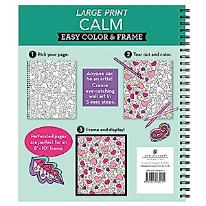 Large Print Easy Color & Frame - Calm (Stress Free Coloring Book)