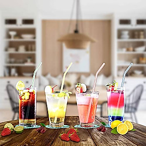 Party Bargains Flexible Drinking Straws 40 Count, Striped Colors, Disposable Plastic Straws, 0.23” diameter 7.63” long, Pack of 1