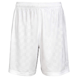 Umbro Men's Checkered Short, White, Large