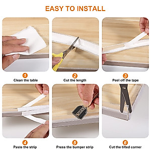 Pretaped Silicone Edge Protectors, Edge Corner Protectors Guards Baby Proofting, Furniture Table Edge Protectors Soft Silicone Bumper Strip for Cabinets, Tables, Drawers 1.5CM*1.5CM Wide 3.3FT Long