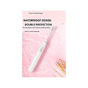 YARONGJIE Electric Toothbrush for Adults, Sonic Electric Toothbrush,Smart Timing for 2 Minutes Powerful Cleaning, 45000 VPM,90 Days Long Battery Life, IPX7 Waterproof Available for Bathing (White)