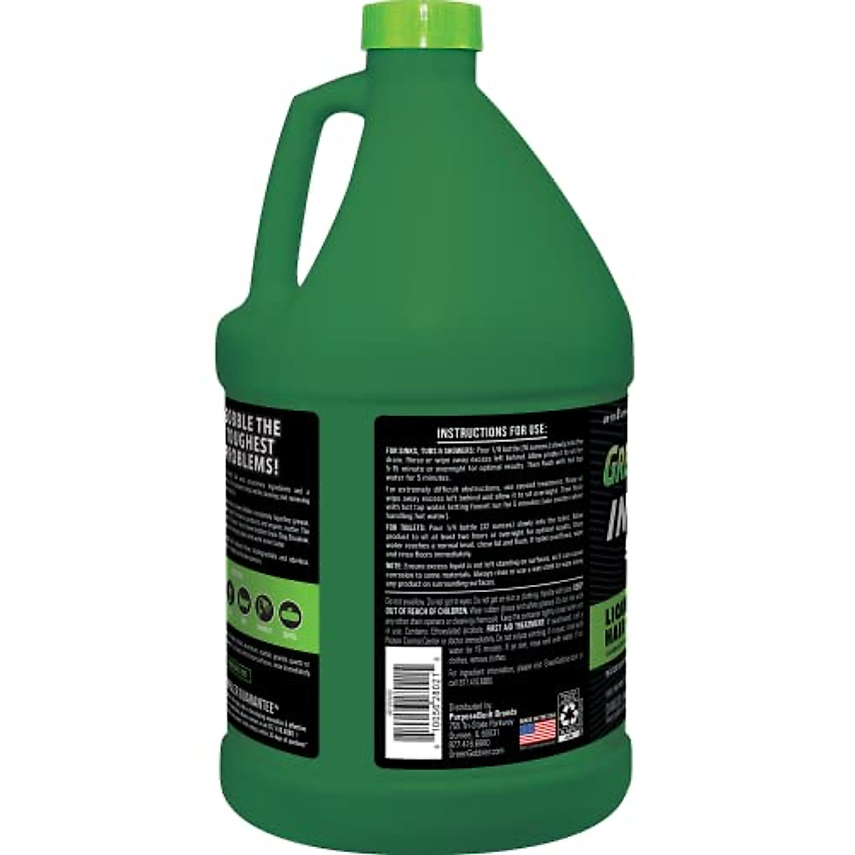 Green Gobbler Industrial Strength Grease and Hair Drain Clog Remover | Drain Cleaner Gel | Safe for Pipes, Toilets, Sinks, Tubs, Drains & Septic Systems | 1 Gallon