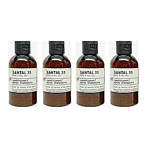 Le Labo Santal 33 Conditioner Set - Set of 4, 3 Ounce Bottles Plus Amenity Pouch