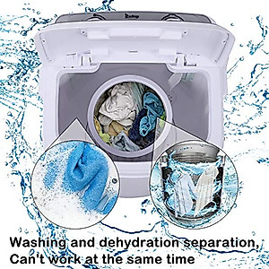Portable Mini Compact Single Tub Washing Machine 10lbs Washer Spinner Washing Machine with Wash and Spin Cycle, Space Saving Full-Automatic Washer for Camping, Apartments, Dorms, College Rooms, RV's