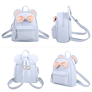 DingCo Girls Mini Backpack Sequin bow Mouse Ears cute backpack small backpack gifts for teenage girls