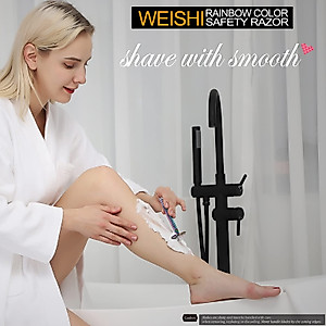 WEISHI Safety Razor Butterfly Open Double Edge Elegant Rainbow Color