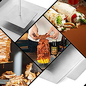 Vertical Tacos Al Pastor Skewer - Brazilian Barbecue Tools Stainless Steel, Doner Kebab Skewer Stand, YIDADA Gaucho Skewer Hack