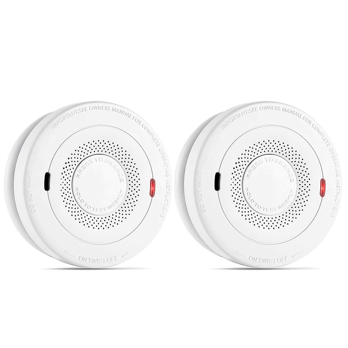 Smoke and Carbon Monoxide Detector Combo with 10 Year Battery, (Not Hardwired) Dual Sensor Smoke CO Combo Alarm with Silence Function, UL 217 & UL 2034 Standards, 2 Pack