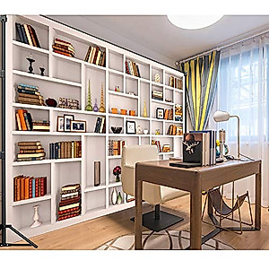Maijoeyy 7x5ft White Bookshelf Backdrop Bookcase Backdrops Office Backdrop Video Conference Zoom Backdrop Home Office Decoration Zoom Backdrops for Photography