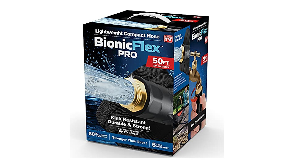 Bionic Flex PRO 50’ Garden Hose, Heavy Duty & Lightweight Weatherproof ...