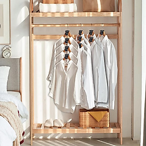 LIZMSIE 30PCS Space Saving Hangers, Upgrade 40Lb(Max) Heavy Duty Hanger Hooks, Space Savers Bear-Shaped with Triangles for Hangers, Plastic Clothes Hanger for Closet Organizer, Black