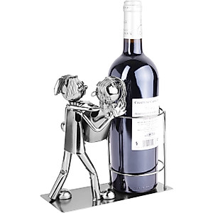 BRUBAKER Wine Bottle Holder Statue Love Couple, Carrying Wife Over The Threshold Sculptures and Figurines Decor Wine Racks and Stands Gifts Decoration