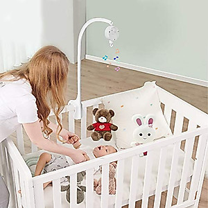 AIFUDA 25 Inch Baby Musical Crib Mobile Bed Bell Holder Infant Bed Decoration Toys Rotating Music Box Nut Screw Arm Bracket