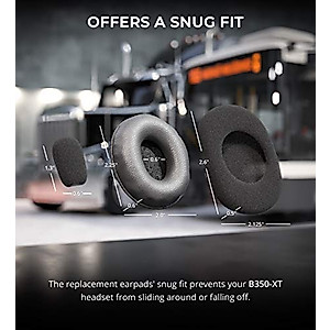 Blucoil EPMC-B350XT Replacement Ear Pad Cushions and Microphone Windscreens Kit for Blueparrott B350-XT Headset