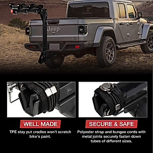 3-Bike Racks for 2 inch Hitch - Bicycle Carrier Racks Adjustable Cradles for All Bike with/Without Cross-Bar