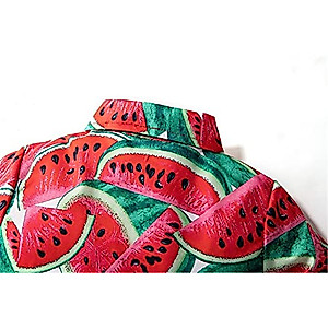 Unique Baby Boys Fun Watermelon Print Short Sleeve Polo Shirts, Red, 12-18 Months = Tag 90