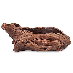 Dahlia Driftwood Stump Log Concrete Planter/Succulent Pot/Plant Pot, 7.9L x 4.3W