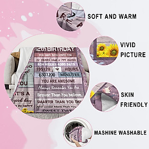 Nuritus 12 Year Old Girl Gifts for Birthday, 12 Year Old Girl Gifts, 12th Birthday Decorations for Girls Boys, 12th Birthday Gifts for Girls, Birthday Gifts for 12 Year Old Girls Blanket 50"x60"