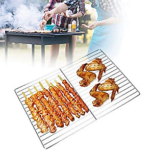 Stainless Steel Non-Stick, Non Stick BBQ Rack Barbecue Mesh Grill Net for Large Oven30 x 45cm Oven Family Gatherings Garden Parties Picnics and Camping(30 * 45)