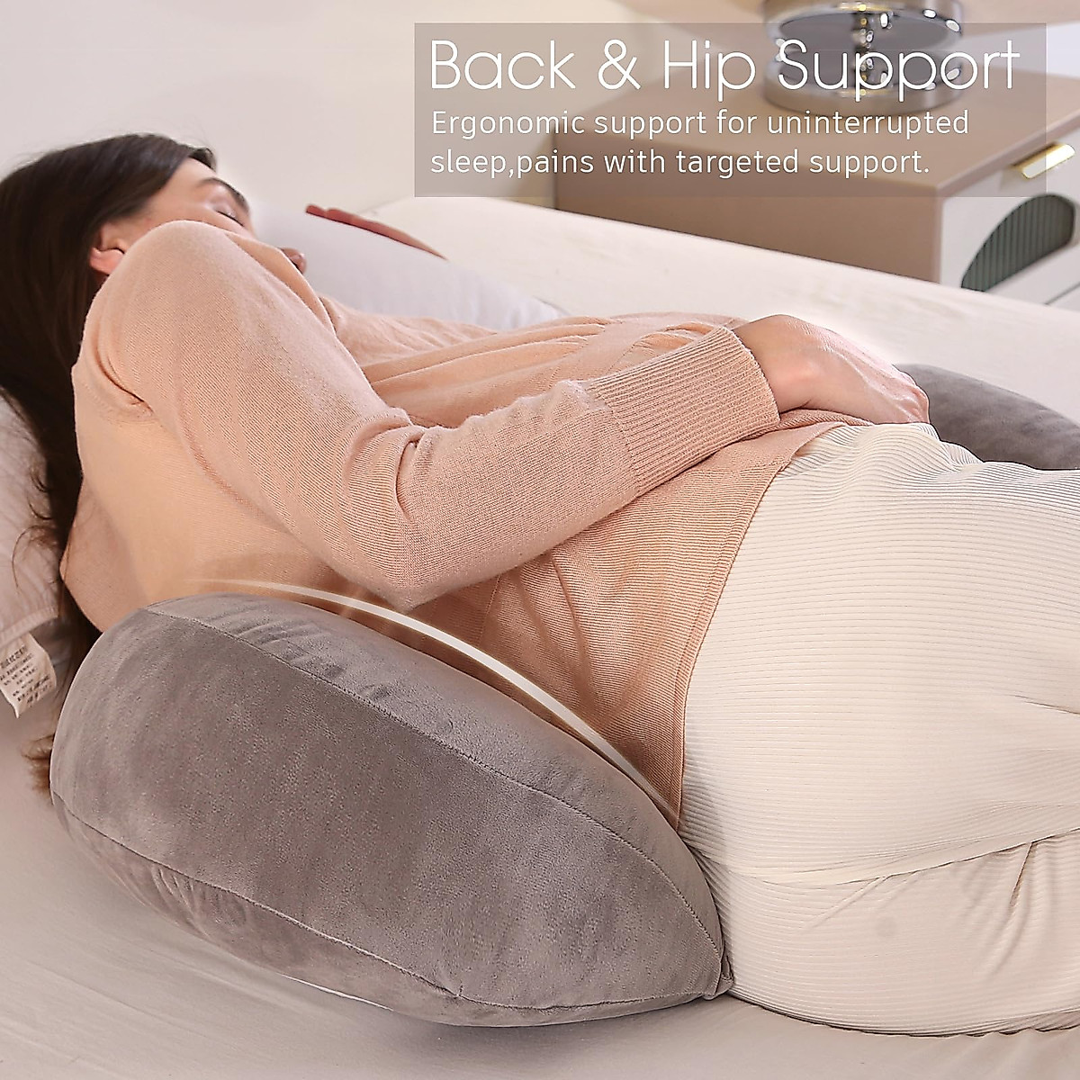 BATTOP Pregnancy Pillow Wedge for Belly Support,Portable Pregnancy Pillows for Sleeping Support Legs,Back,Knees,Adjustable Maternity Wedge Pillow with Removable Cover,Travel Pregnancy Pillow