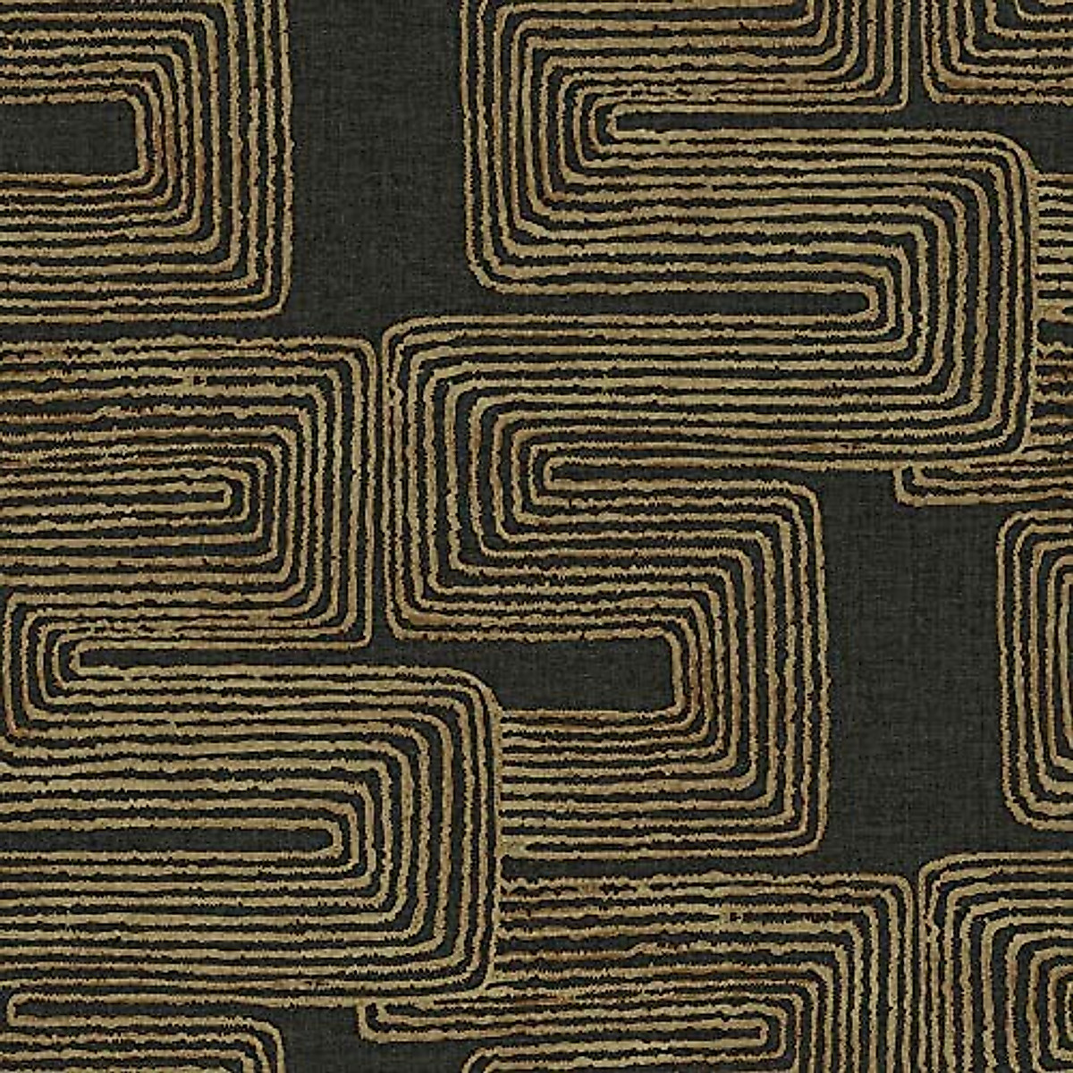 RoomMates RMK12213PL Nikki Chu Black and Metallic Gold Zulu Signature Peel and Stick Wallpaper