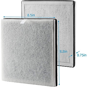 XIMOON 3-in-1 True HEPA Filter Replacement for PureZone Air Purifier Pure Enrichment Pure Zone Part # PEAIRFIL, 2 Pack