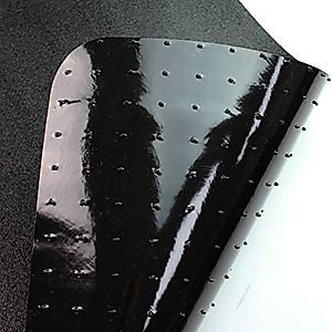 Advantagemat Black Vinyl Lipped Chair Mat for Carpets - 45" x 53",