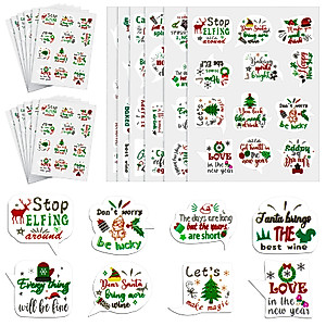 72 Pieces Christmas Wine Glass Stickers Christmas Wine Glass Drink Markers charms Reusable Funny Xmas Wine Stickers for Christmas Birthday Wine Tasting Party Decorations