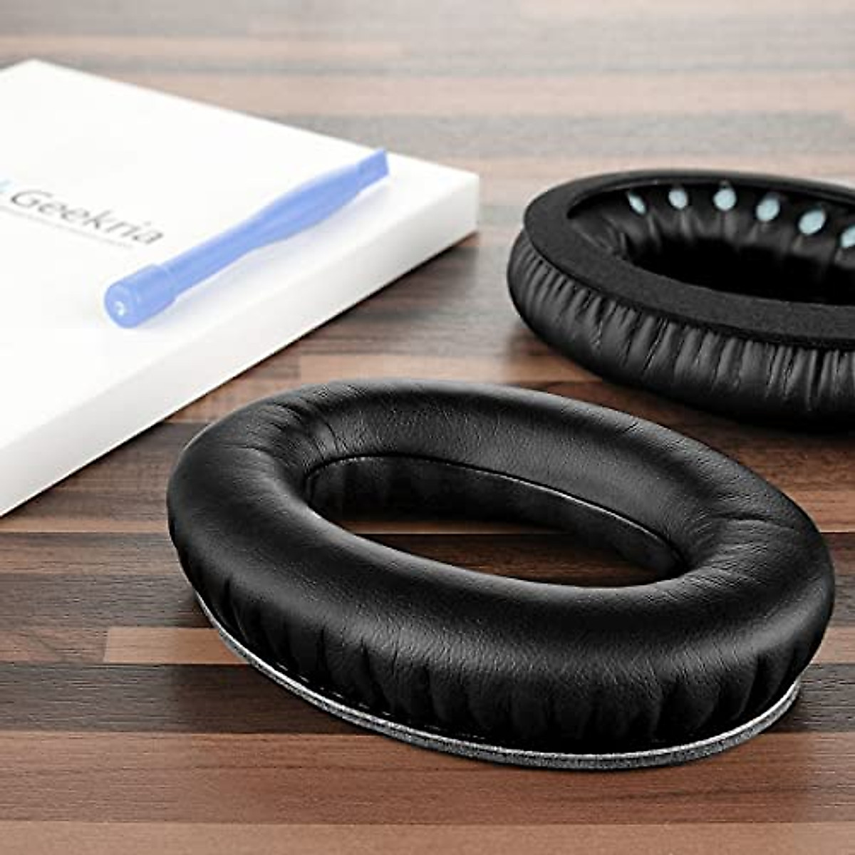 Geekria QuickFit Replacement Ear Pads for Bose QuietComfort 25, QC25, SoundLink Around Ear Headphones Ear Cushions, Headset Earpads, Ear Cups Cover Repair Parts (Black)