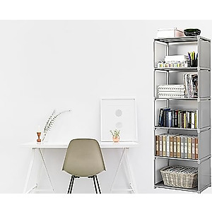 3,4,5-Tier Cube Storage Shelf or Organizer | Can be Used as Bookshelf, Bookcase, Closet, Pantry Shelves and Many More (5-Tier)