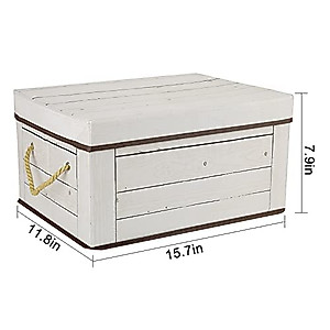 Livememory Memory Box for Keepsake, Decorative Storage Box with Lids and Handles - L15.7 x W11.8 x H7.9 Inches (Not Made of Wood)