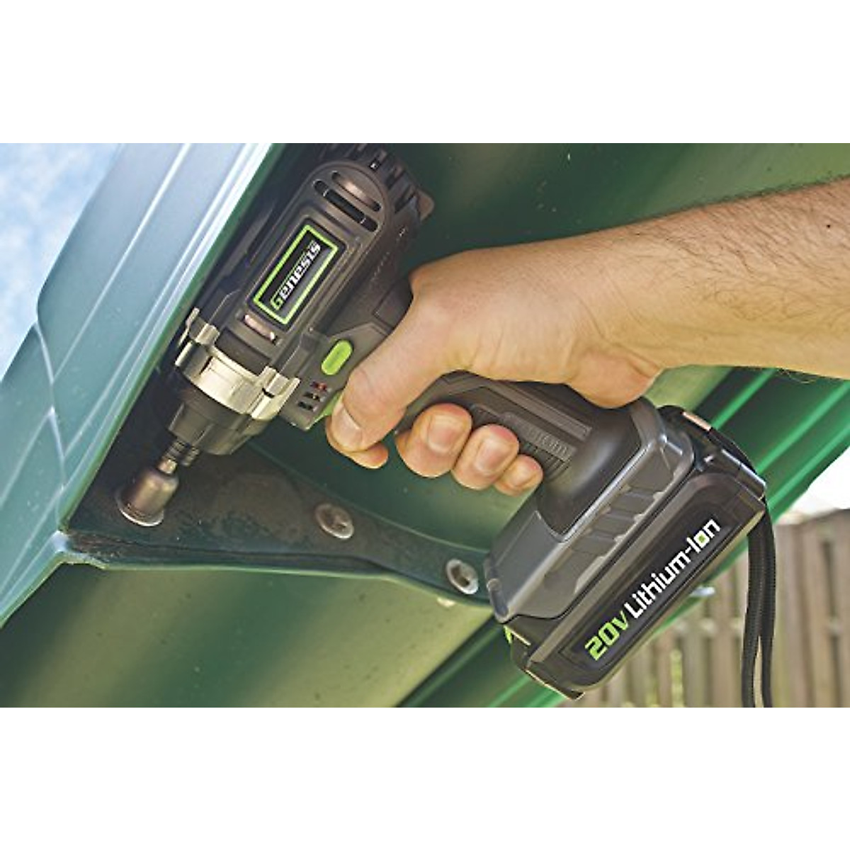Genesis GLID20A 20 Volt Lithium-ion Battery-Powered Cordless Variable Speed Impact Driver with 1/4" Collet , Built-In LED Work Light, 20V Battery, Charger and Screwdriver Bit