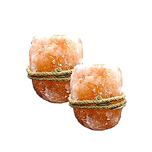 POHS Himalayan Rock Salt Lick 6 lbs Pack of 2 with Rope for Horse, Deer, Sheep, Cow, Goat, Livestock Animals - Original Himalayan Rock Salt Block