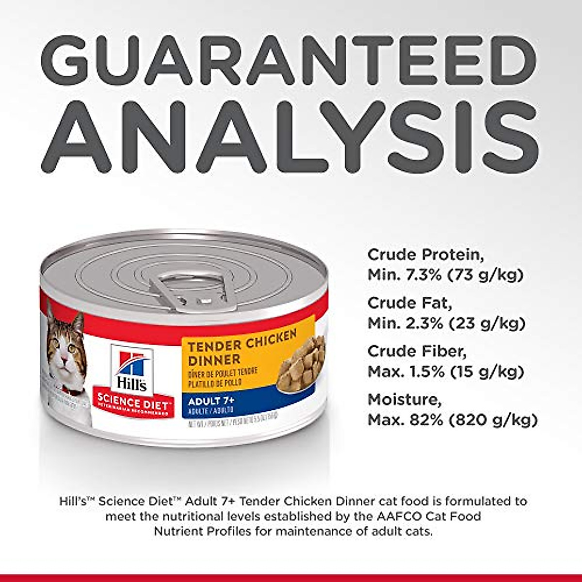 Hill's Science Diet Wet Cat Food, Adult 7+ for Senior Cats, Chunks & Gravy Tender Chicken Recipe, 5 oz. Cans, 24-Pack