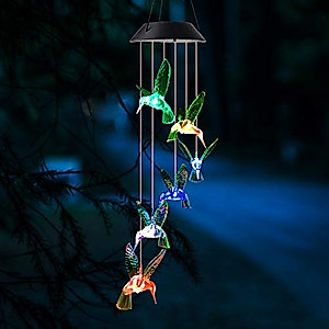 Mother Gift, Gifts for Grandma, Hummingbird Gifts, Hummingbird Wind Chimes Outdoor,Solar Wind Chimes, Gifts for mom, Birthday Gifts for Women, Garden Gifts, Garden Decor, Yard Decor