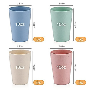 NC NC EFriendly ，Unbreakable Reusable Drinking Cup,Multicolor，Lightweight，Degradable ，Dishwasher & Microwave Safe - BPA Free (20pcs).BPA Free, Healthy for Kids Children Toddler & Adult