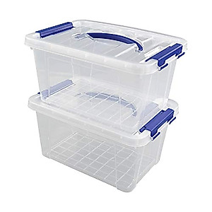 Rinboat 6 L Plastic Storage Bins, Clear, 2 Packs