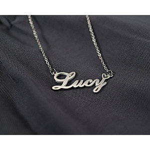 Isabel Personalized Name Necklaces 18K Gold Plated Cute Love Heart Name Pendant for Womens
