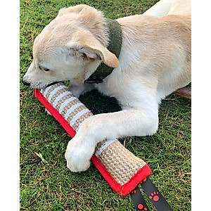 Clysoru Dog Tug Toy Dog Tough Jute Bite Pillow - Durable Training Equipment - Puppy to Large Dogs Interactive Toy.