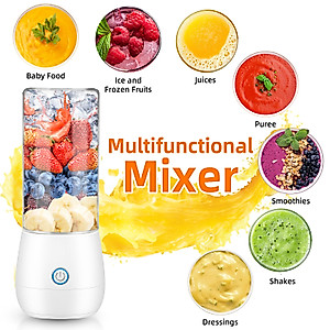 Portable Mini Blender,Personal Blender for Shakes and Smoothies,Fresh Juice Portable Blender With USB Rechargeble,Cordless 15 OZ Mini Fruit Juice Mixer For Travel,Camping,Gym,Office