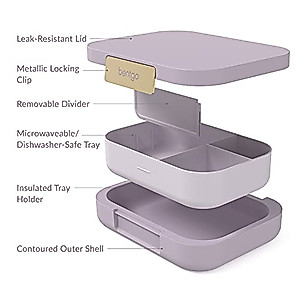 Bentgo® Modern - Versatile 4-Compartment Bento-Style Lunch Box, Leak-Resistant, Ideal for On-the-Go Balanced Eating - BPA-Free, Matte Finish and Ergonomic Design (Orchid)