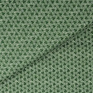 Stitch & Sparkle Cotton Duck 54" Lattice Cream Fabric by The Yard, Whirlpool Green (D101G0001)
