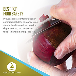 Dynarex Safe-Touch Vinyl Disposable Exam Gloves, Powder-Free, Food Safety and Compliance, Ambidextrous, Clear, Medium, 1 Box of 100 Safe-Touch Vinyl Disposable Exam Gloves