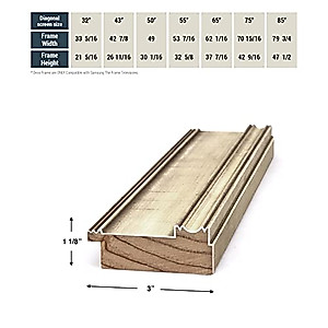 Deco TV Frames - Antique White Smart Frame Compatible ONLY with Samsung The Frame TV (50", Fits 2021-2023 Frame TV)