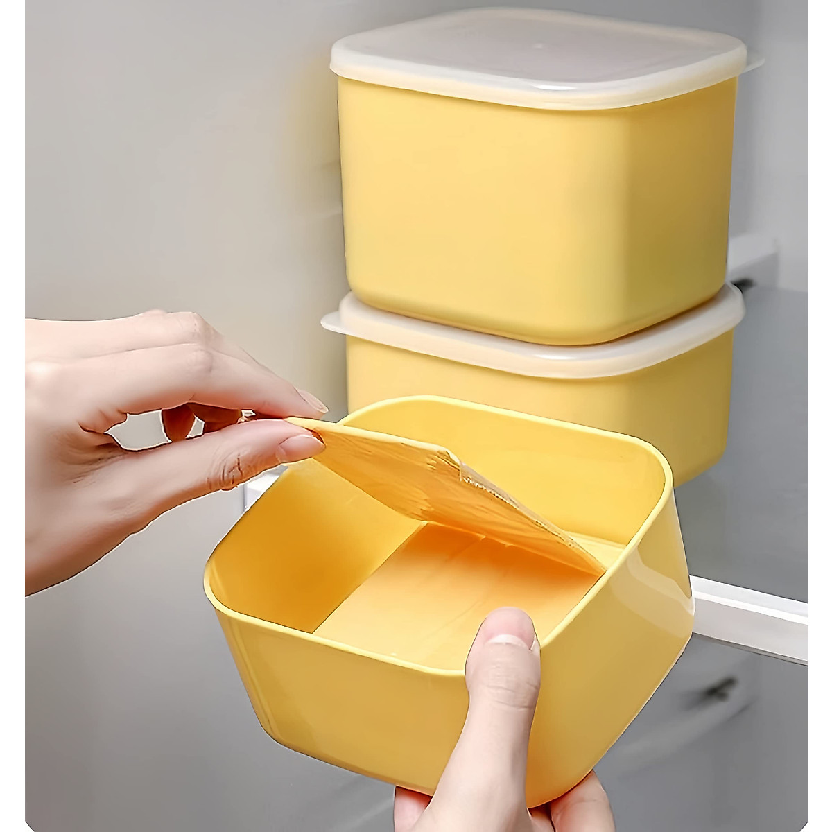 wulikanhua 2 Pack-Cold Dish Storage Container, Deli Meat Container Cold Cuts Fridge Keeper, Cheese Food Storage Container with Lid for Refrigerator, Shallow Low Profile Christmas Cookie Holder