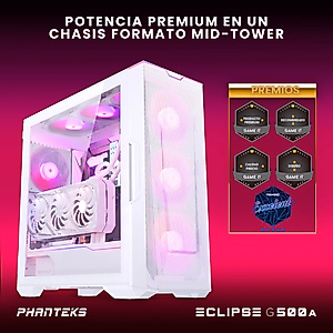 Phanteks Eclipse G500A Mid Tower Case, DRGB, Matte White