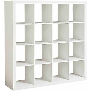 Better Homes and Gardens Versatile Multiple Storage 16-Cube Organizer in White Finish