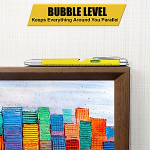 Gifts for Men, 9 in 1 Multitool Pen Set, Cool Gadgets for Men Dad Him Boyfriend Husband Fathers Day Birthday Gifts, Tool Pen with Led Light, Stylus, Screwdriver, Bottle Opener, Ruler, Level(Yellow)