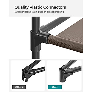 SONGMICS Closet Wardrobe, Portable Closet for Bedroom, Clothes Rail with Non-Woven Fabric Cover, Clothes Storage Organizer, 59 x 17.7 x 69 Inches, 12 Compartments, Taupe ULSF003R02