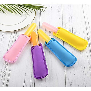 Mirenlife 24 Pack Ice Pop Sleeves Antifreezing Popsicle Holders Bags Neoprene Insulator Sleeves Freezer, 8 Colors